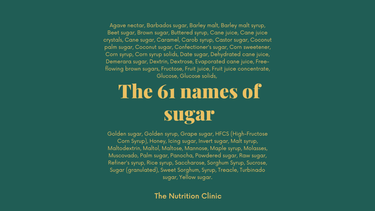 The 61 names of sugar - The Nutrition Clinic