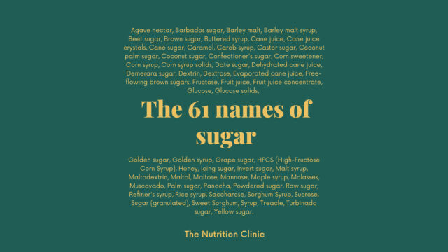 The 61 names of sugar - The Nutrition Clinic